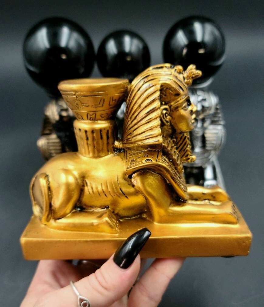 Egyptian Sphinx Sphere Stand Altar Decor Crystal Giza Ra | Etsy