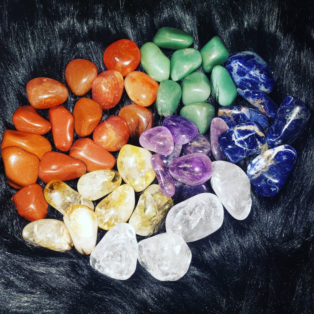 1lb Bulk Mixed Tumbled Crystals - Chakra' Healing Stones, Crafts - Etsy