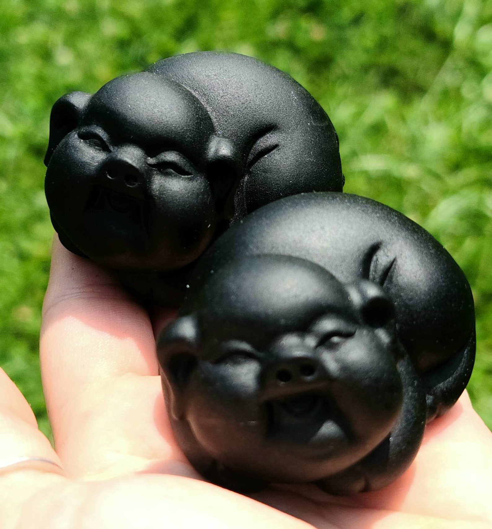 1 Obsidian Pig Crystal Carvings Ocean Altar Decor Spirit - Etsy