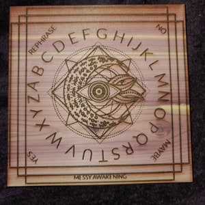 Carved Wood Pendulum Board - Moon , Evil Eye, Divination Tool, Dowsing ...