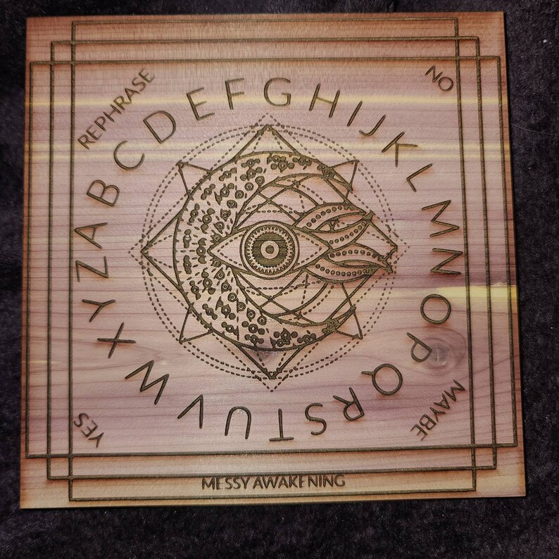 Carved Wood Pendulum Board Moon Evil Eye Divination Tool | Etsy