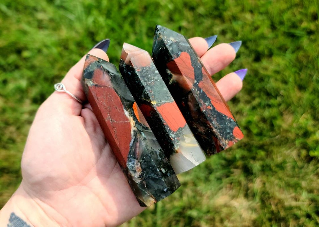 1 Bloodstone Tower Crystal, Protection, Healing, Cleansing, Grounding ...