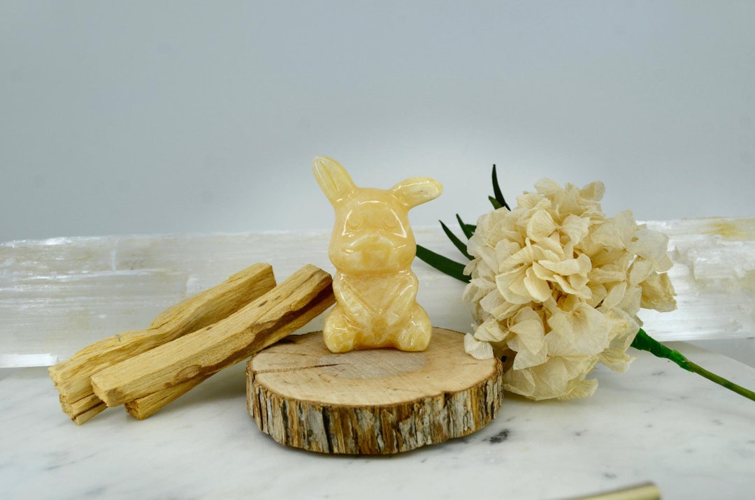 Pikachu Inspired Yellow Calcite Carving - Etsy