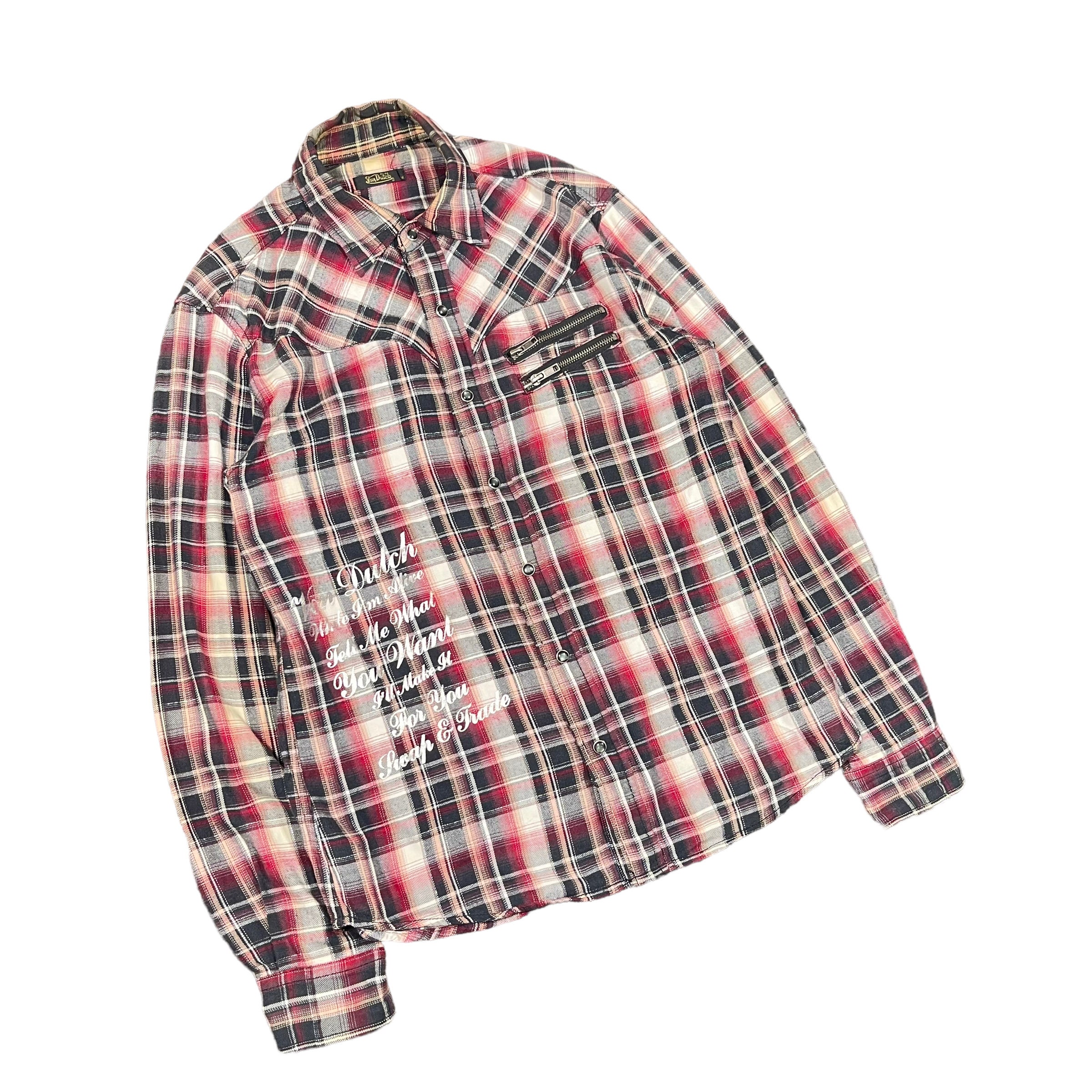 Von Dutch Poem Quote Punk Rock Flannel Button up Vintage 2000s Y2K ...