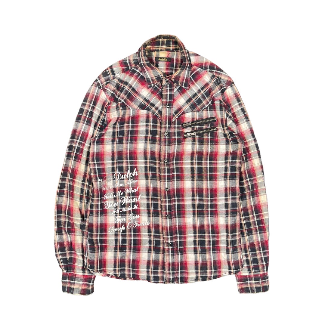 Von Dutch Poem Quote Punk Rock Flannel Button up Vintage 2000s Y2K ...