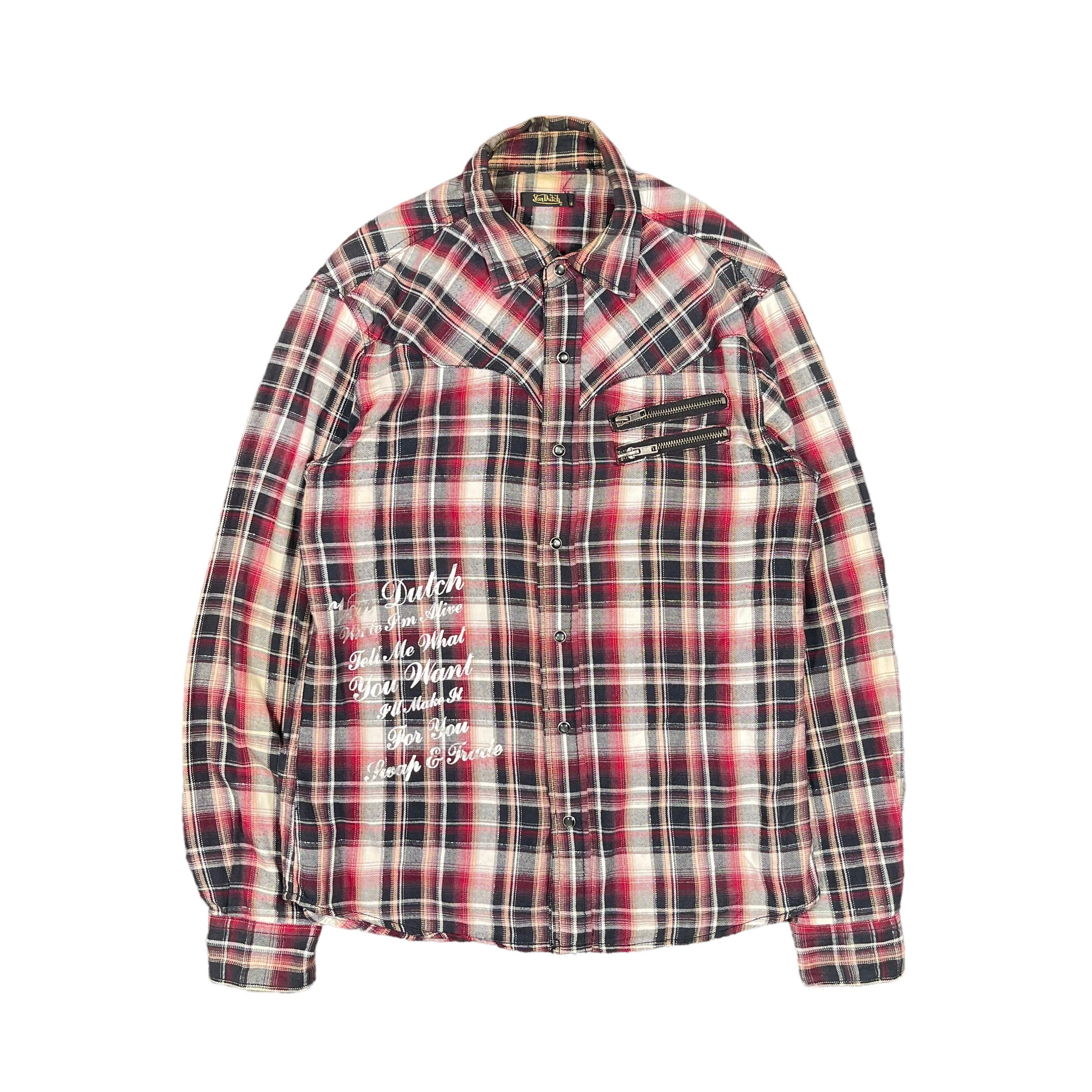 Von Dutch Poem Quote Punk Rock Flannel Button up Vintage 2000s - Etsy