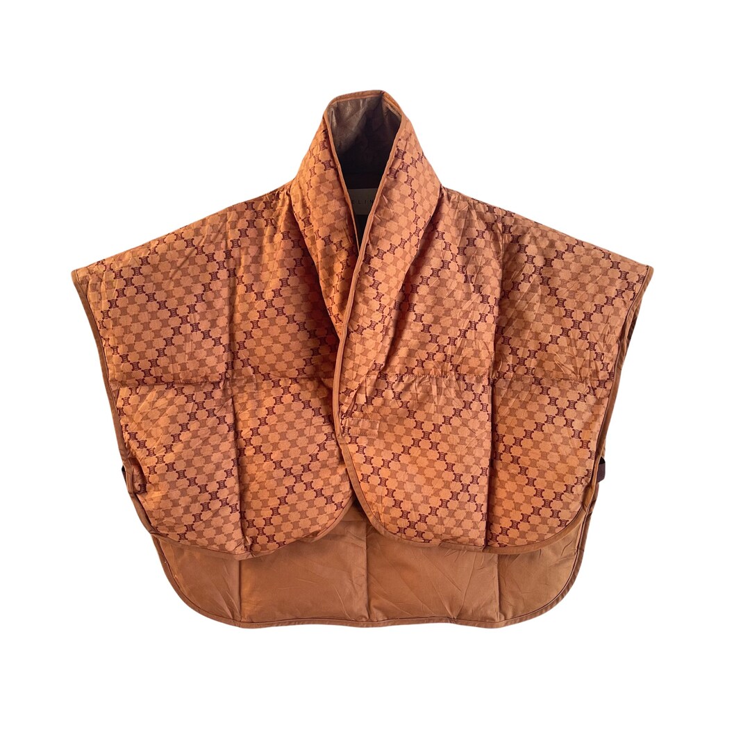 Celine Hedi Slimane Monogram Quilted Puffer Poncho Cloaks Runaway ...