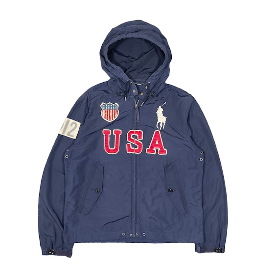 Polo Ralph Lauren USA Team 012 Patches Indigo Zipper Hooded Polo Ralph Lauren USA Team 012 Patches Indigo Zipper Hooded