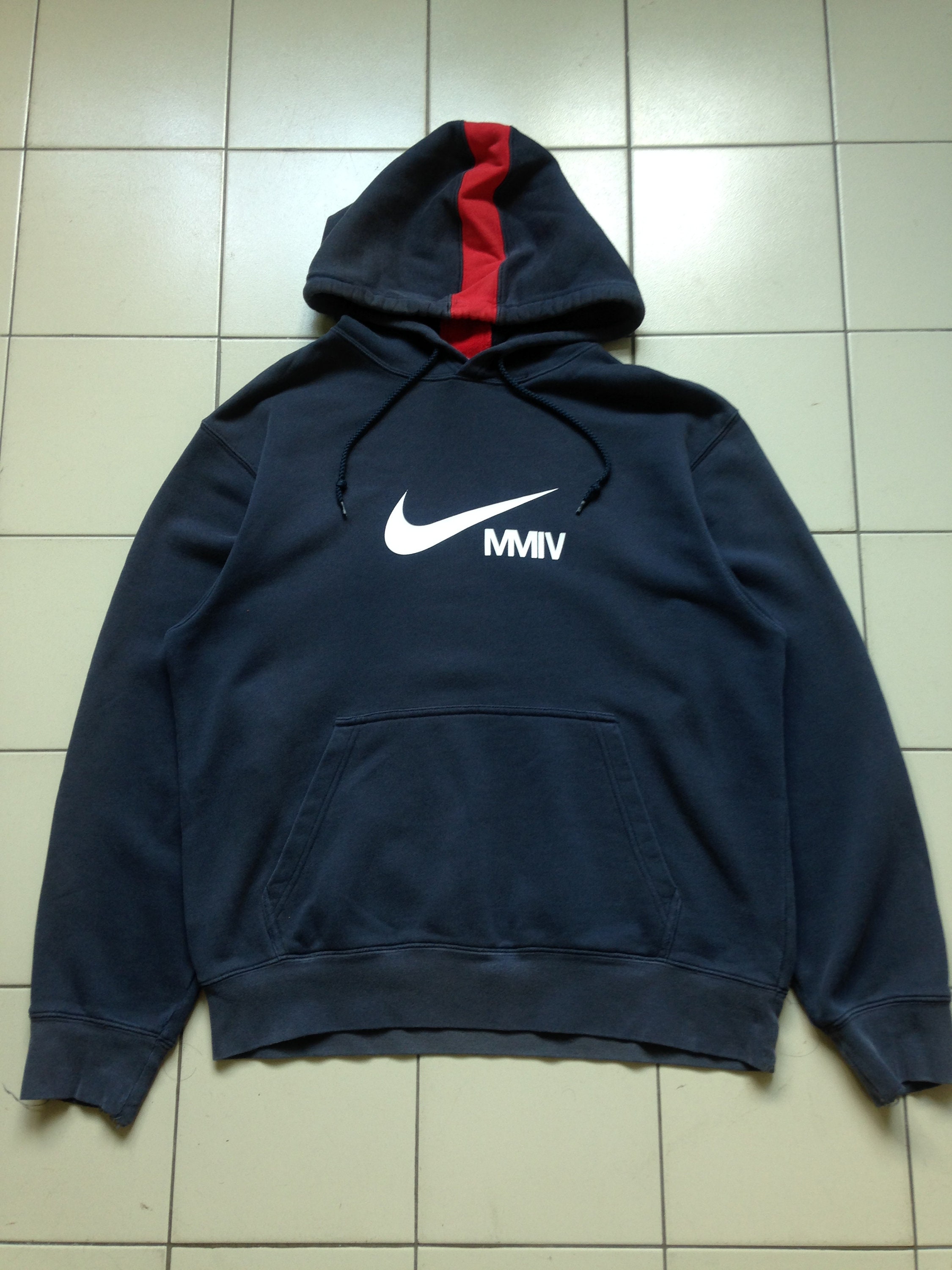 Nike MMIV Big Swoosh Logo Pullover Dark Blue Hoodie Size L - Etsy UK