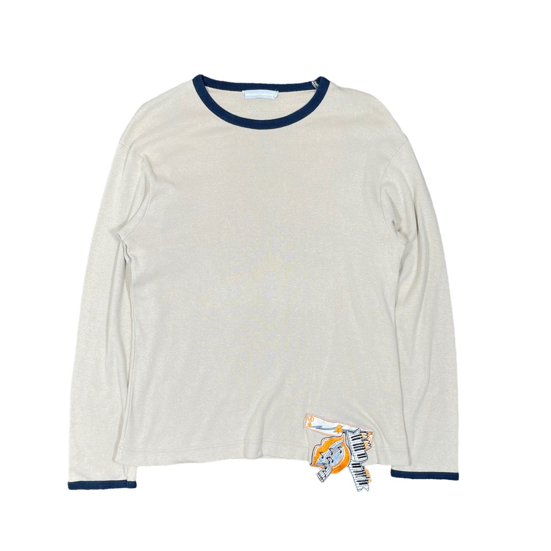 Mihara Yasuhiro Musical Note Grunge Punk Japanese Embroidered Long Sleeve Vintage 2000s Shibuya ...