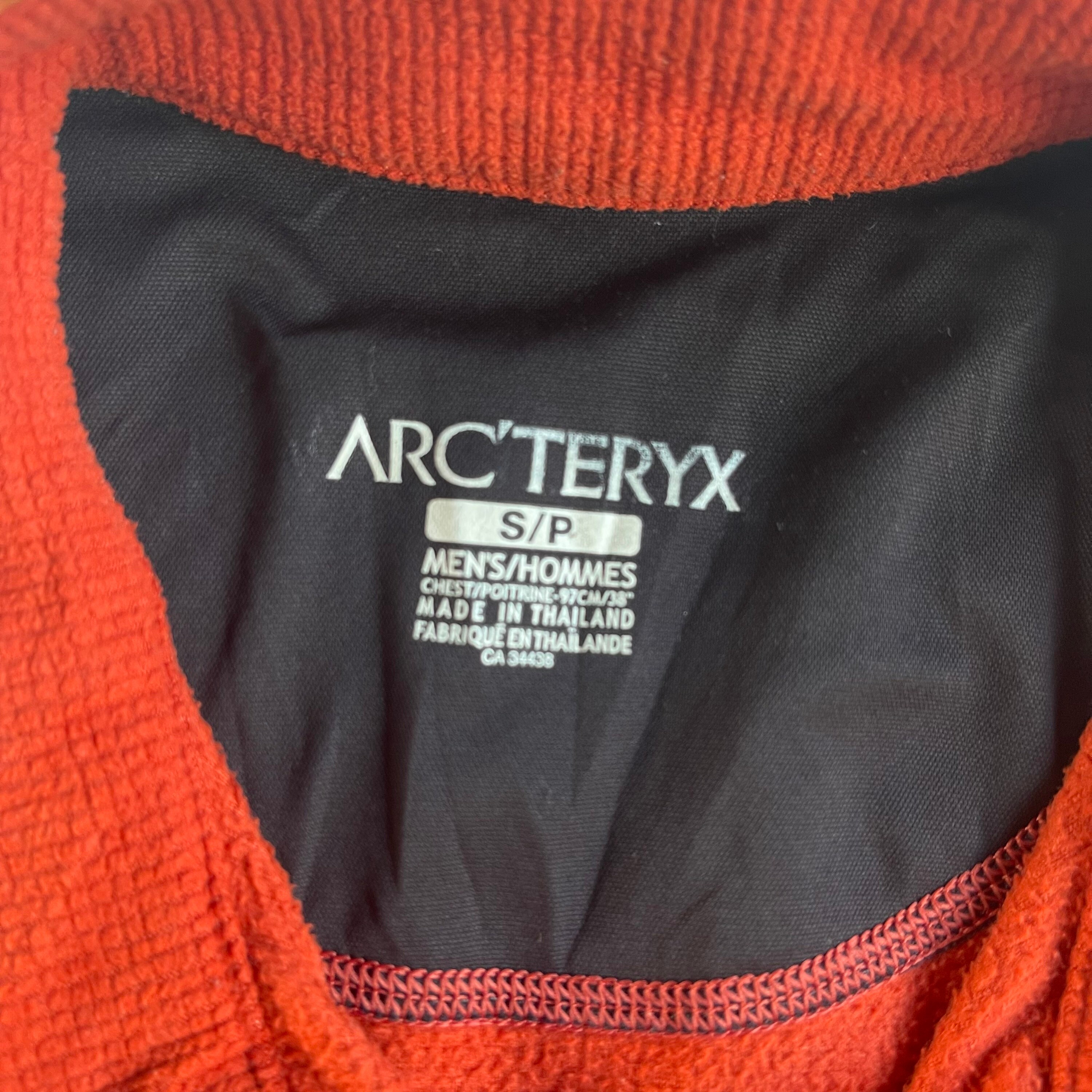 Arcteryx Techwear Fleece Sweater Full Zipper Orange Jacket Outdoor ...