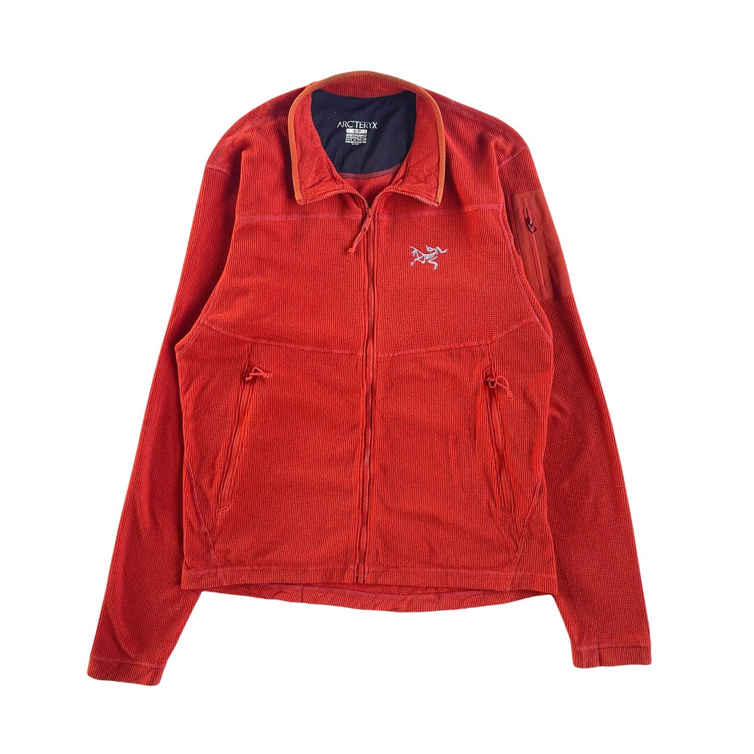 Arcteryx Techwear Fleece Sweater Full Zipper Orange Jacket Outdoor ...