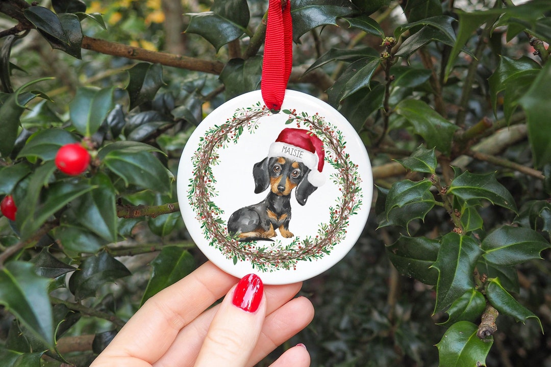 Personalised Dachshund Christmas Decoration I Christmas Bauble, Puppy's ...
