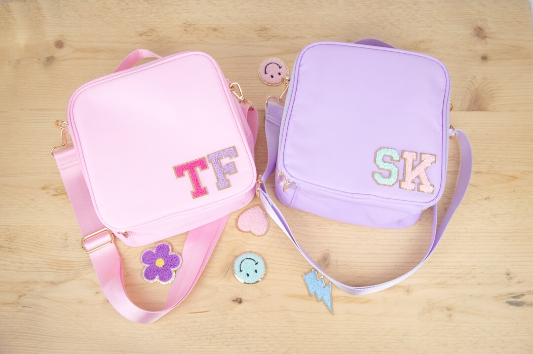 Personalised Nylon Lunch Bag I Lunch Box, Customisable Chenille Patch ...