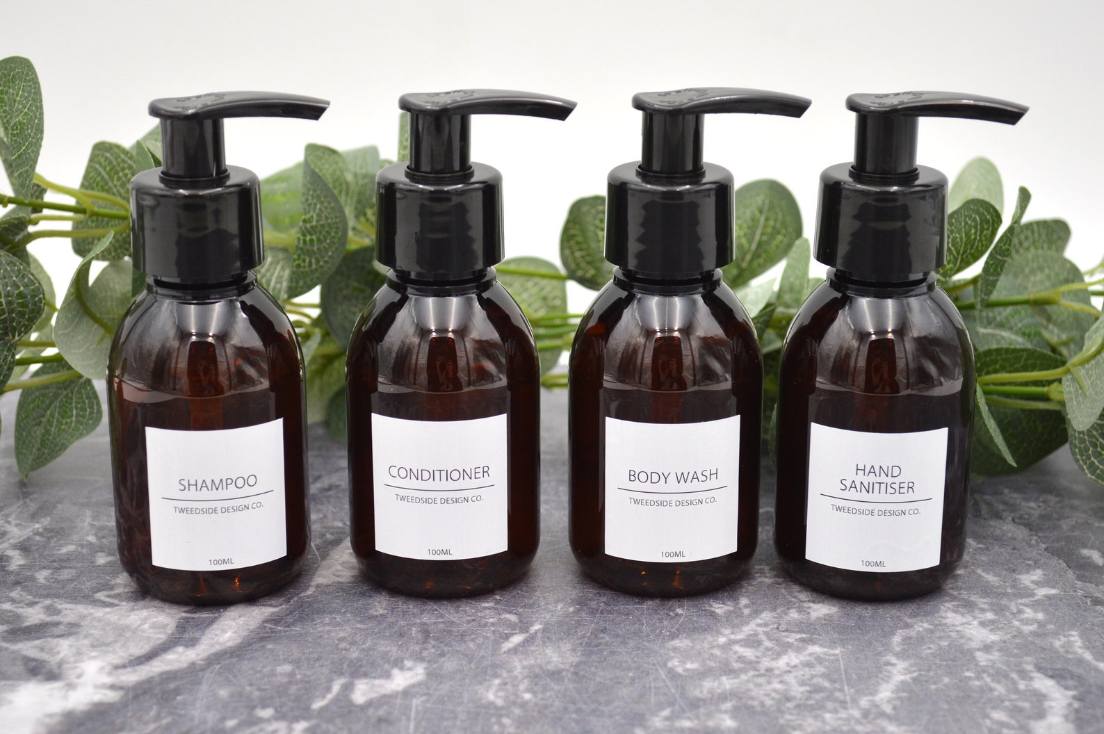 White Label Collection Reusable Amber 100ml Plastic Toiletries - Etsy UK