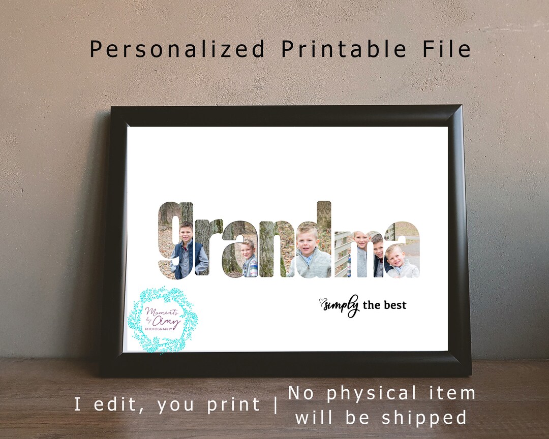 GRANDMA Photo Collage, Mother's Day Gift, Unique Gift, PRINTABLE FILE ...