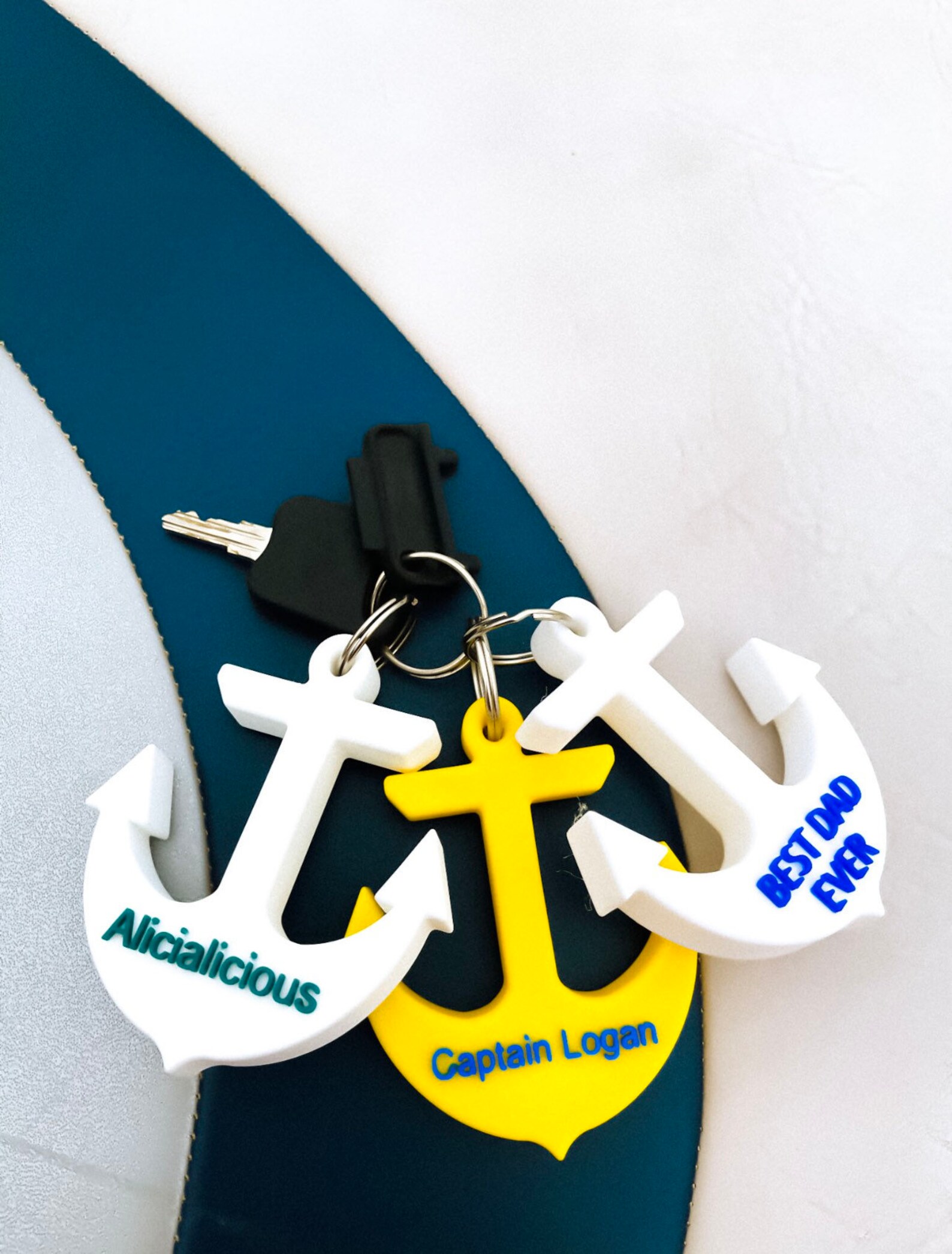 Anchor Floating Key Chain Lake House Key Chain 1DAD Nautical - Etsy