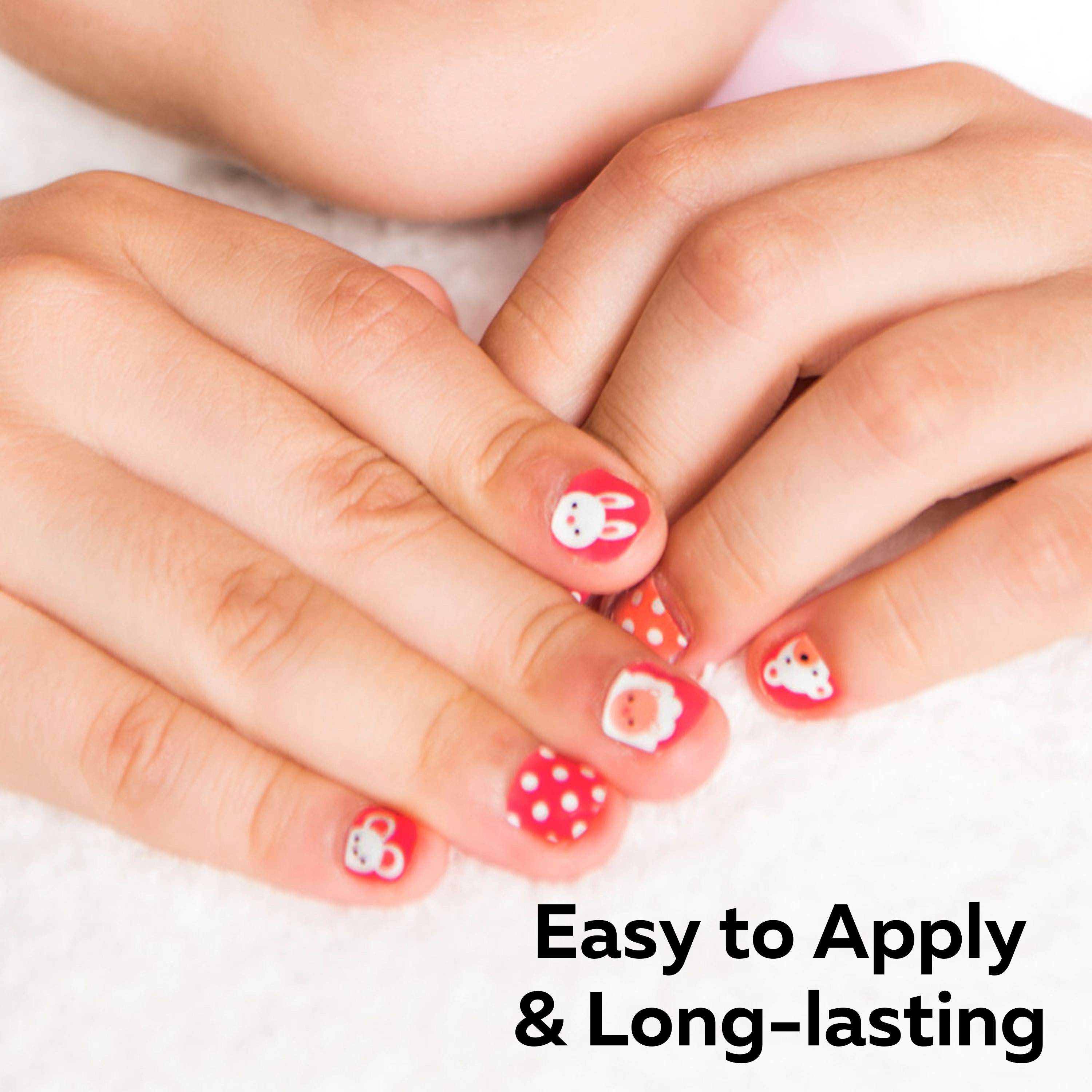 Glitter Pink Nail Wraps for Kids 30 Nail Stickers With Nail - Etsy