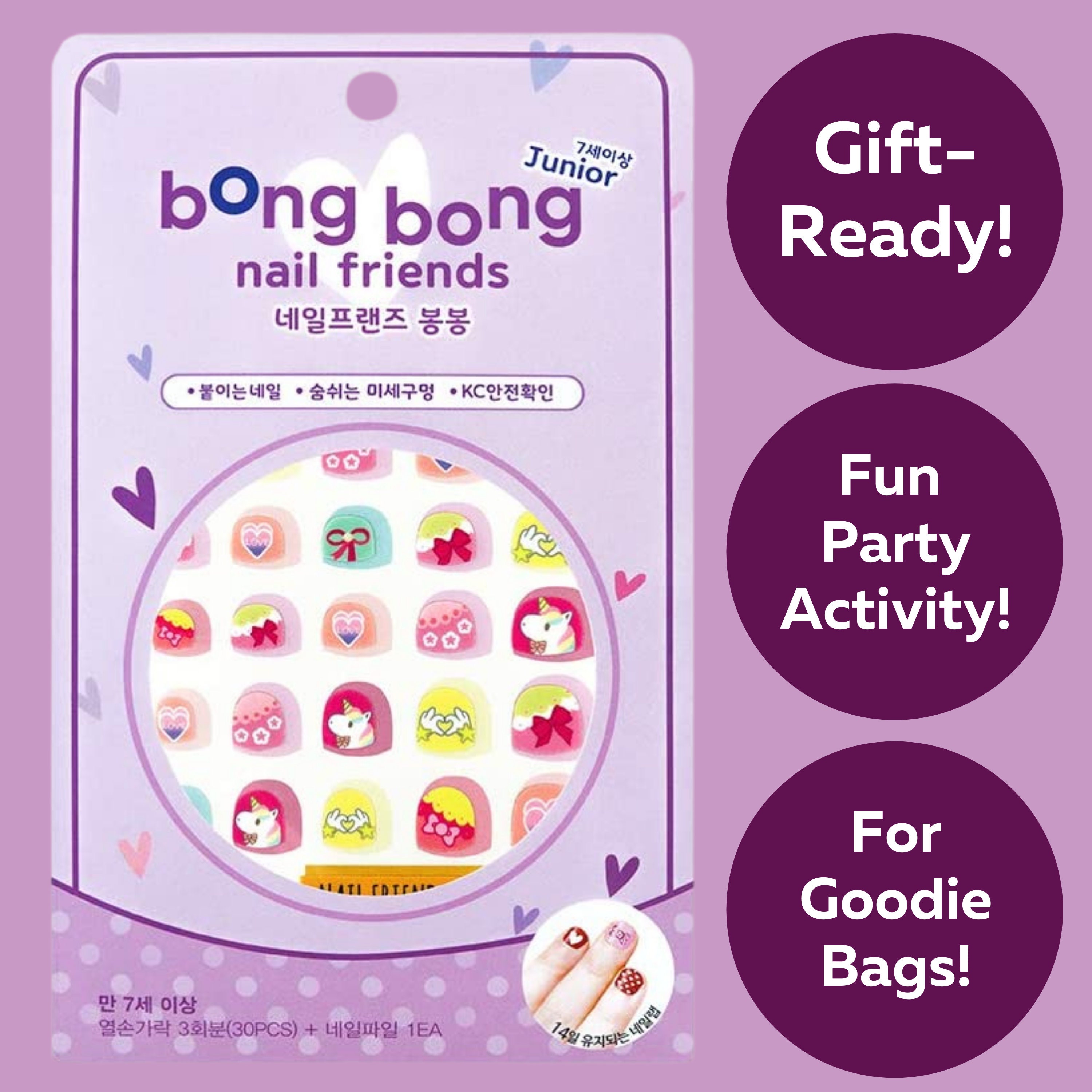 Glitter Pink Nail Wraps for Kids 30 Nail Stickers With Nail - Etsy