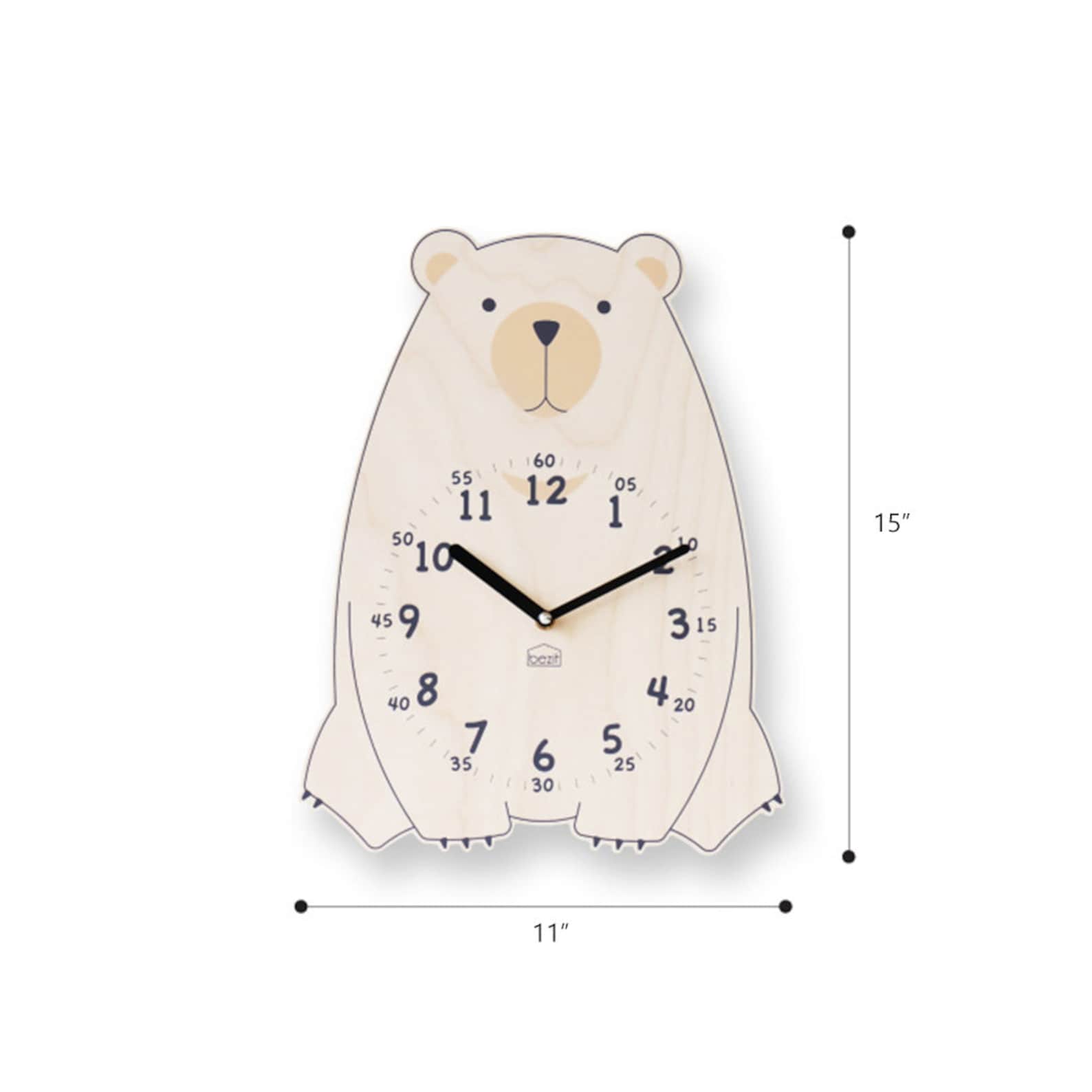 Kids Wall Clock Silent Nursery Wall Clock baby Room Wooden - Etsy