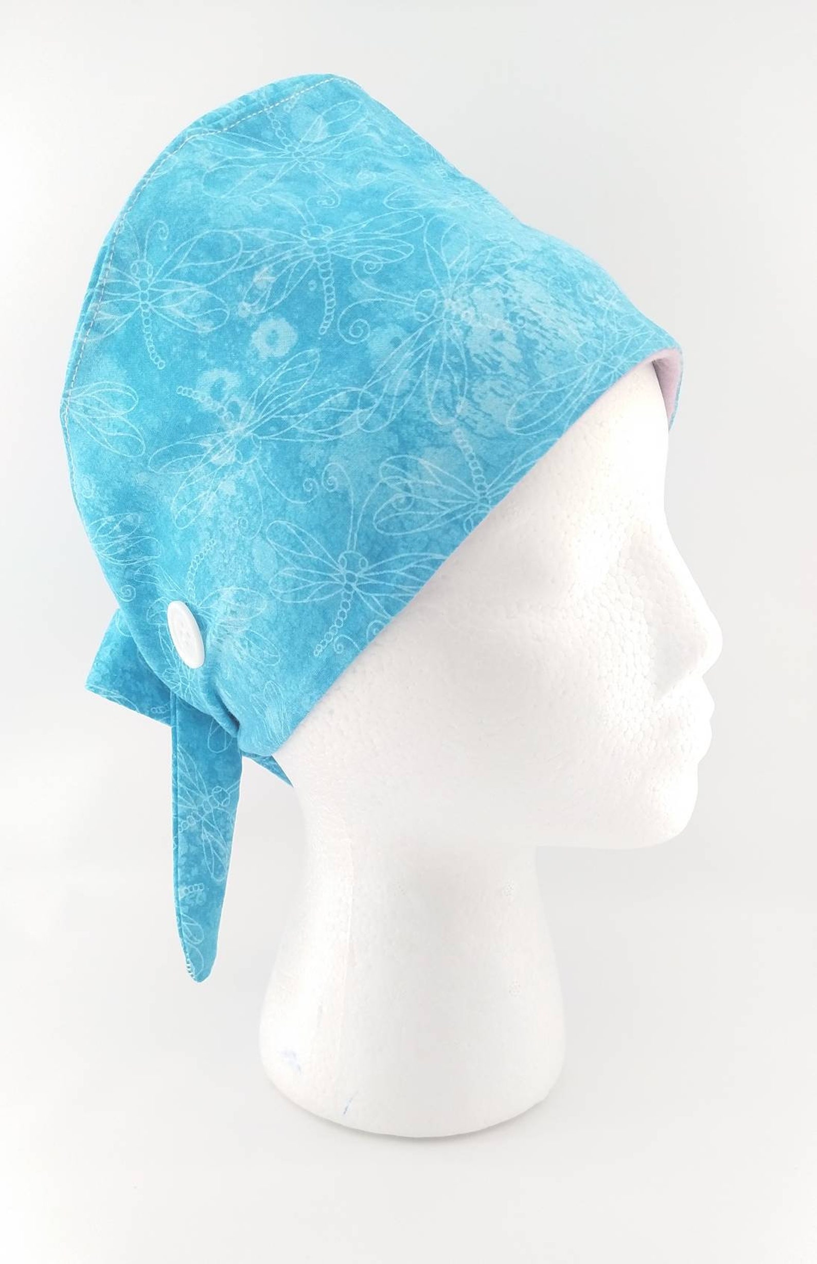 Pixie scrub cap for women with buttons and face mask. Made in | Etsy