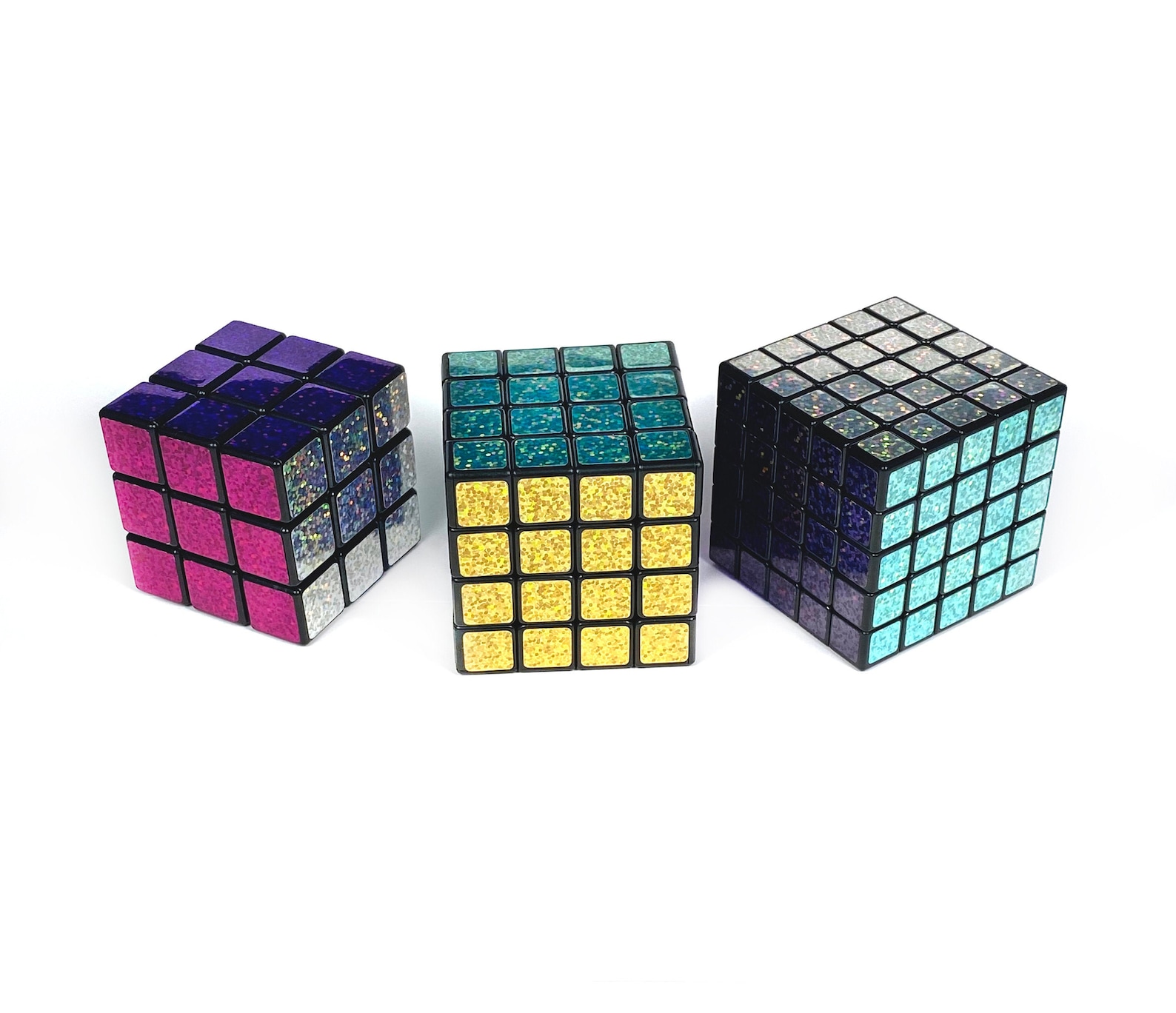 Glitter Holographic Puzzle Cubes Neon Rainbow Holo Working - Etsy