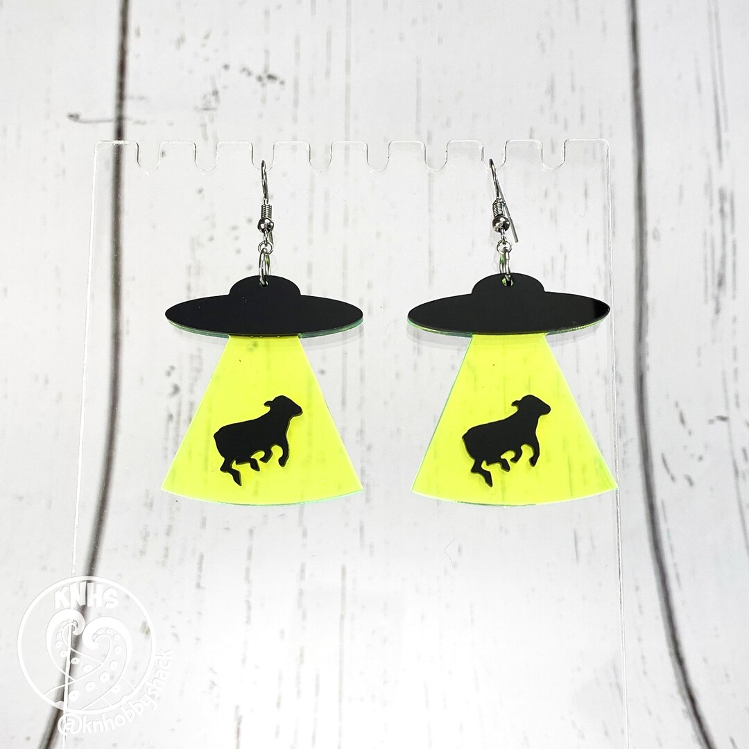 UFO Cow Abduction Earring ~ Alien Abduction Dangle Earring ~ Space ...