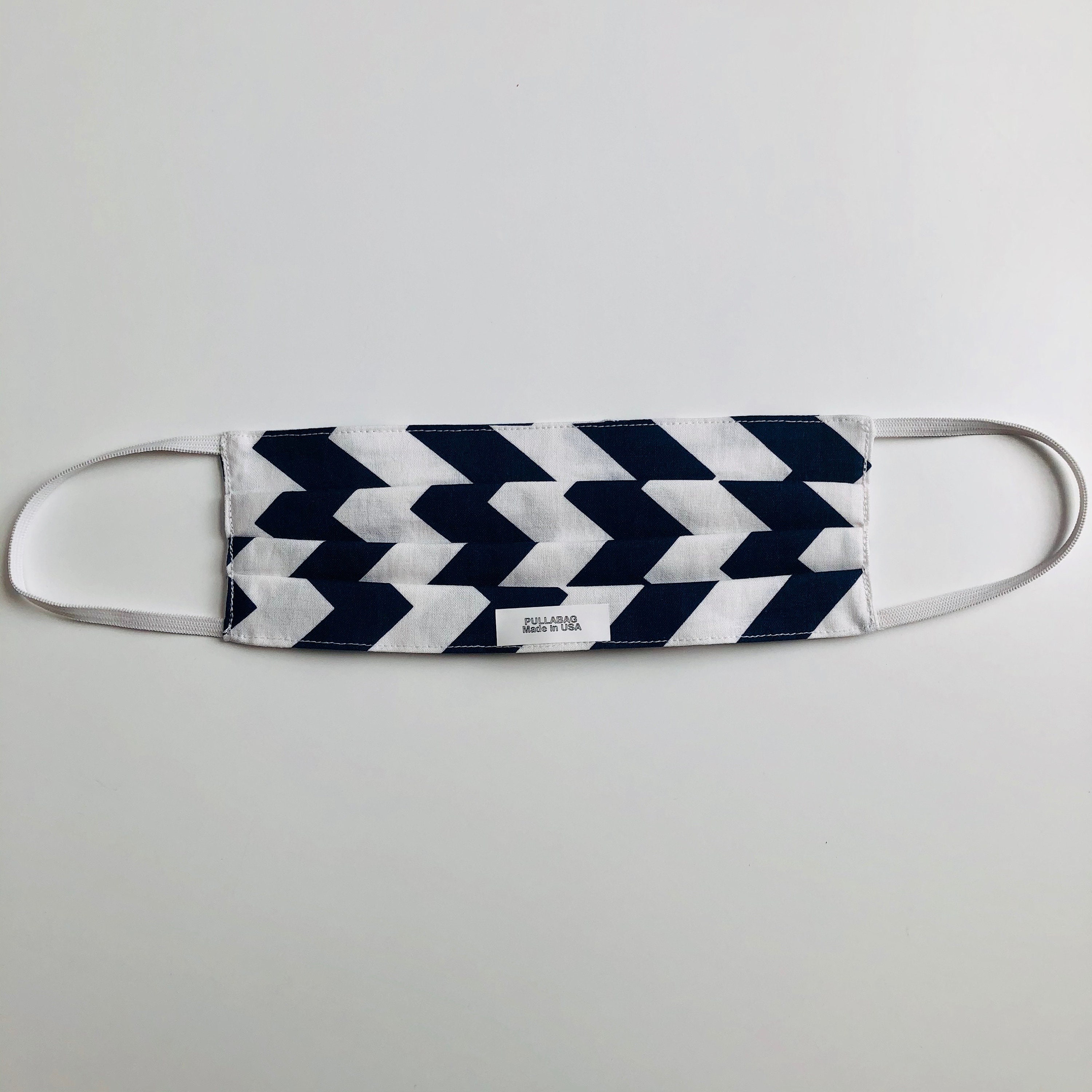 Navy and White Chevron Face Mask - Etsy