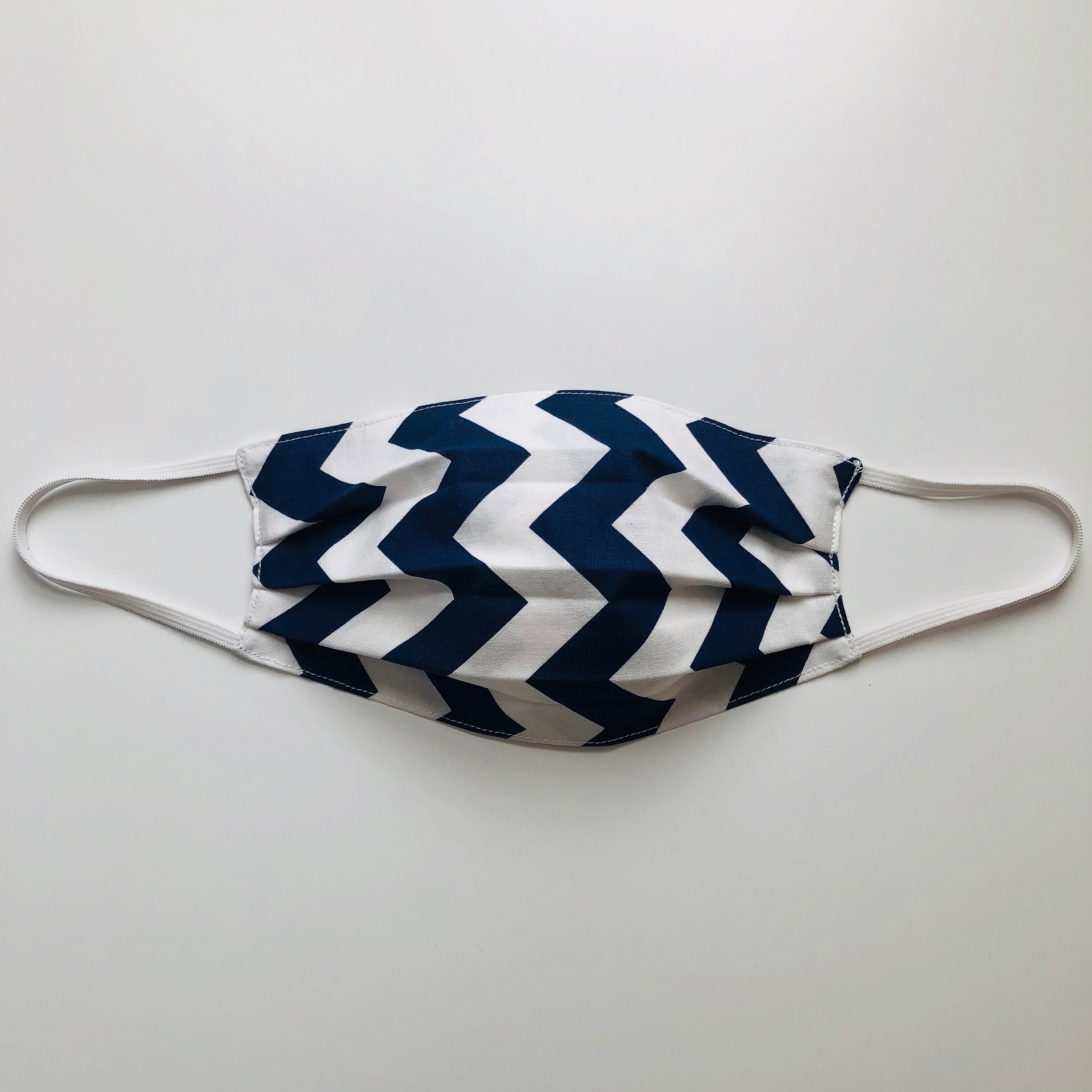 Navy and White Chevron Face Mask | Etsy
