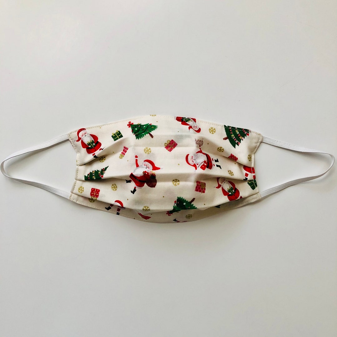 Santa and Christmas Tree Face Mask - Etsy