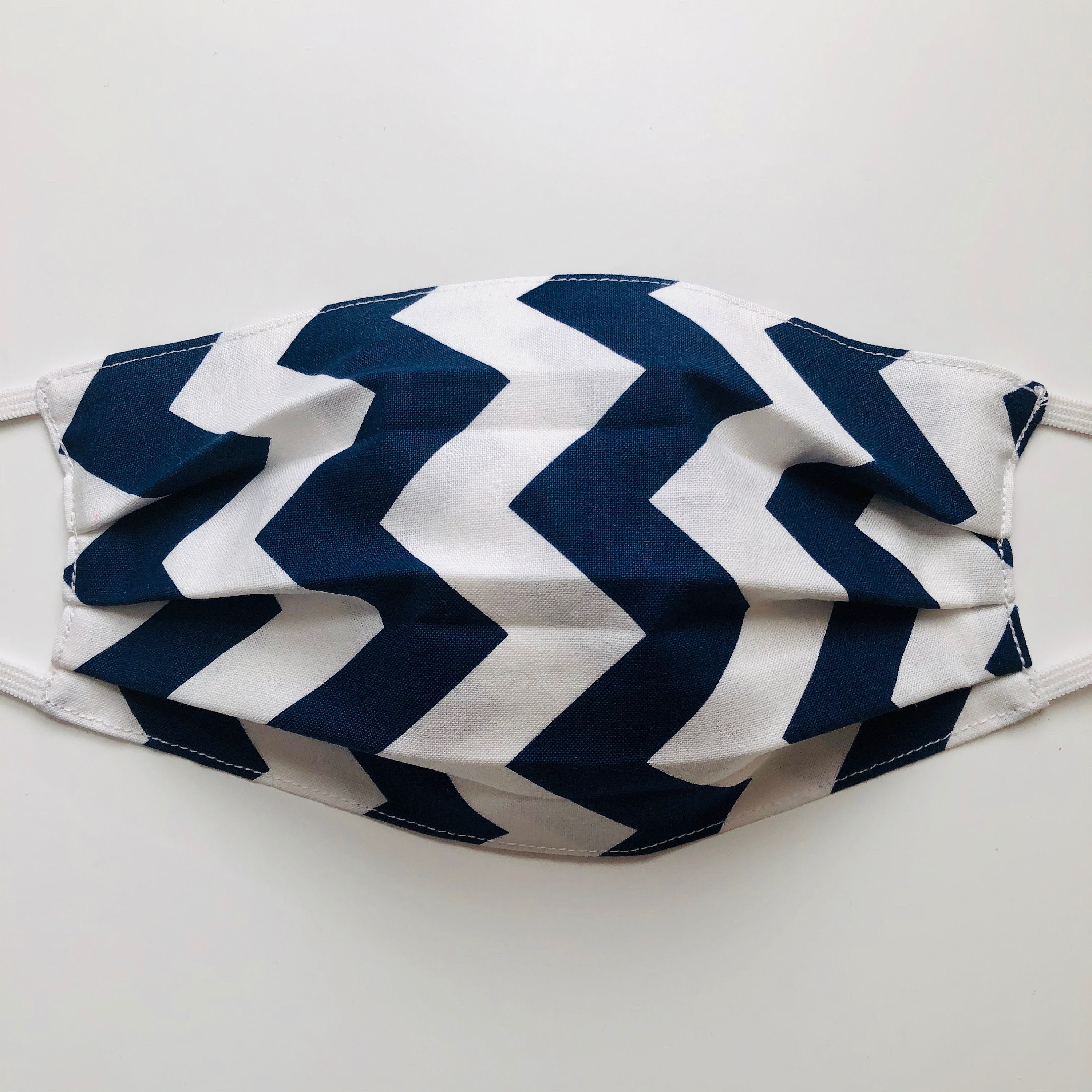 Navy and White Chevron Face Mask - Etsy
