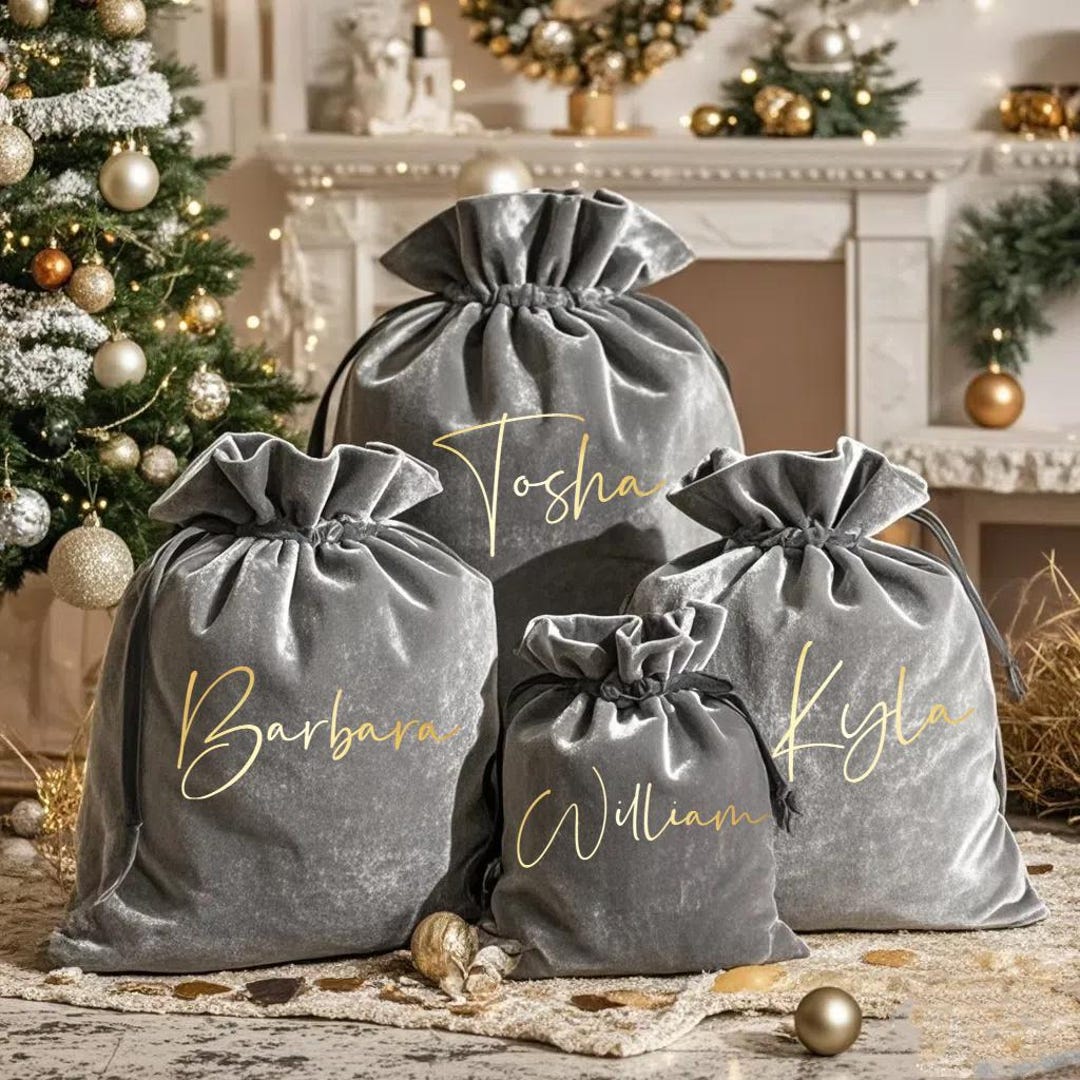 Personalized Velvet Santa Sack: Christmas Eve Gift Bag - Etsy
