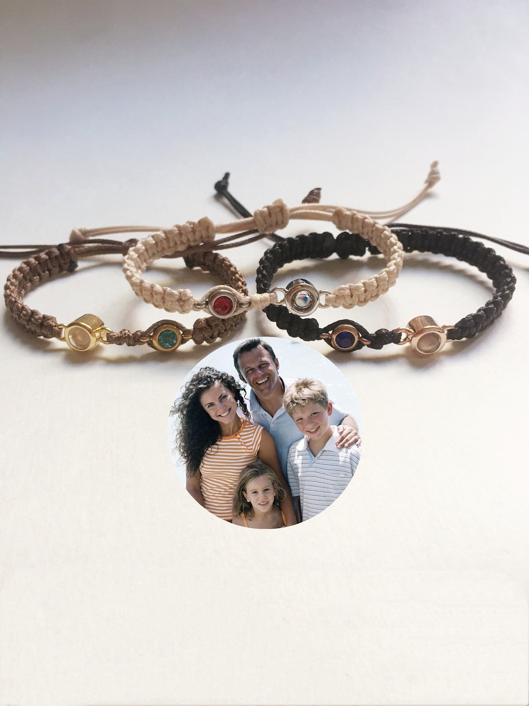 Personalized Family Birthstone Bracelet for Mom, Custom Photo Bracelet ...