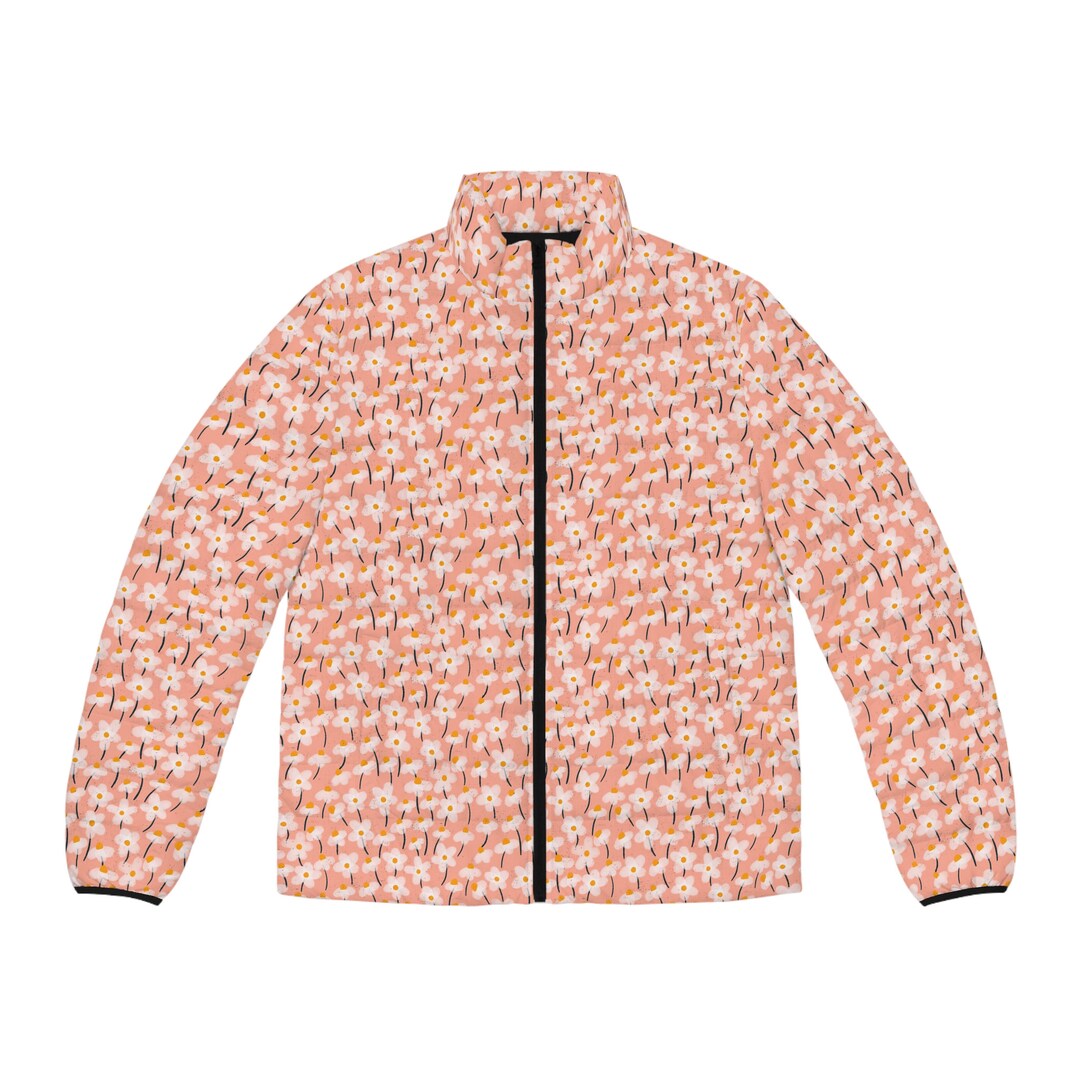 Daisy Puffer Jacket, Daisy Coat, Pink Coat, Floral Coat - Etsy