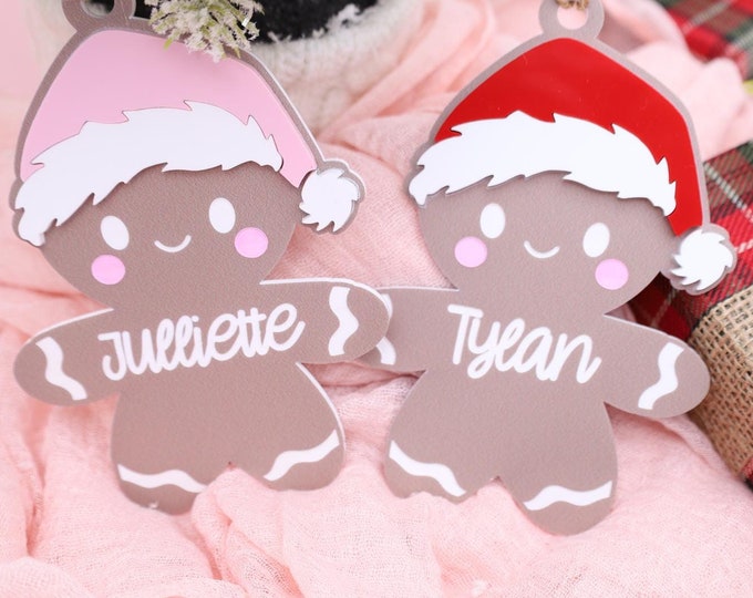 Gingerbread Tags, Acrylic Christmas Gift Tags, Custom Name Gift Tags ...