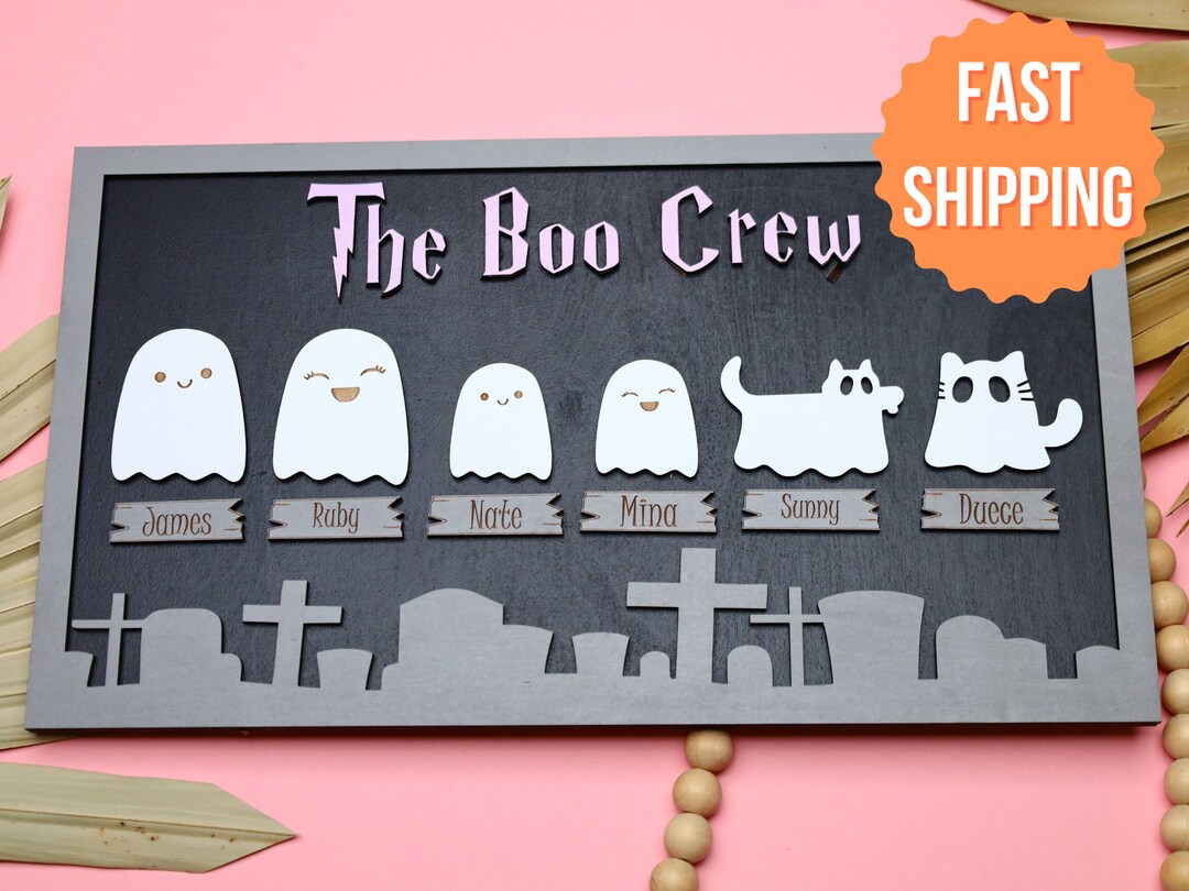 The Boo Crew Sign,halloween Family Sign,cute Halloween Decor,home Decor ...
