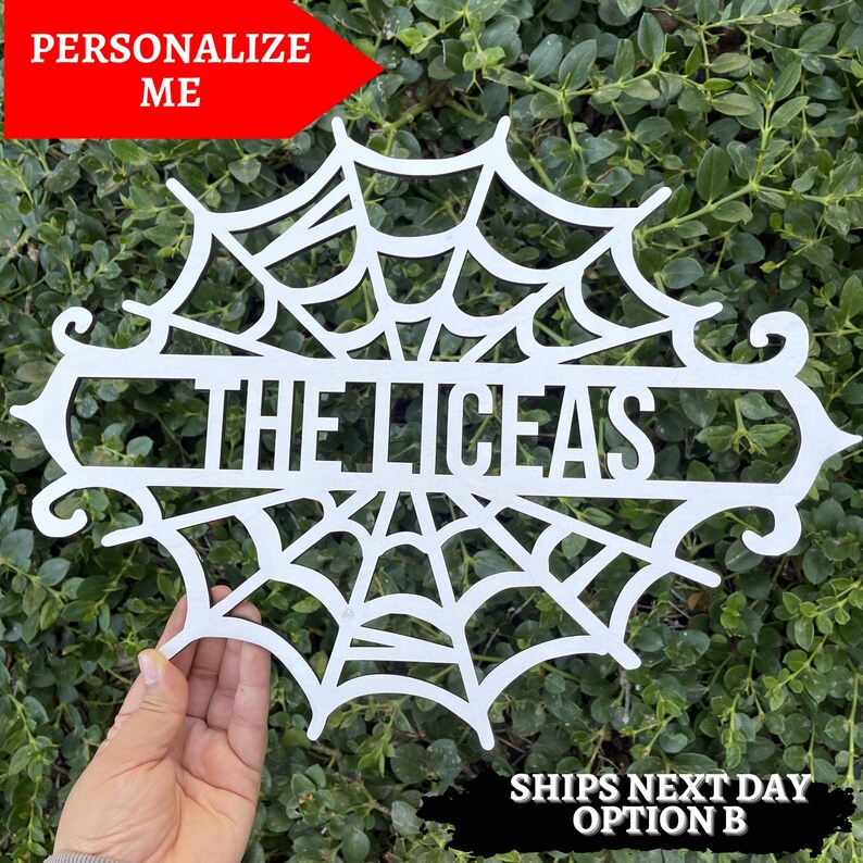 Personalized Spider Web Halloween Door Sign - Last Name Decor - Etsy