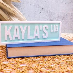 Personalized Library Sign,book Shelf Decor,bookish Sign,personalized ...