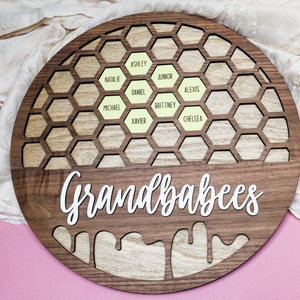 Bee Hive Family Tree Sign: Custom Engraved Wooden Gift - Etsy