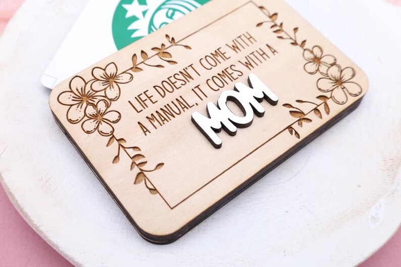 Engraved Wooden Gift Card Holder: Floral Mom Keepsake - Etsy