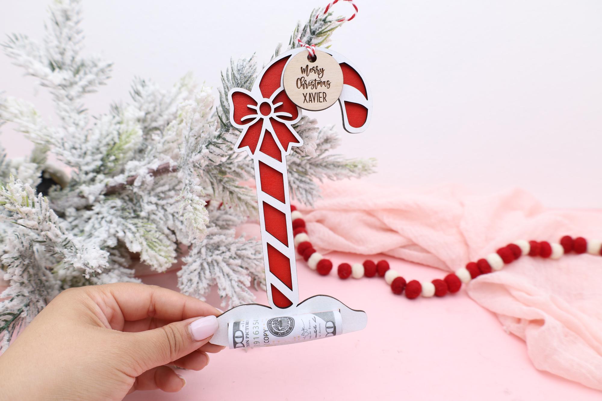 Candy Cane Money Holder-unique Christmas Ornament - Etsy