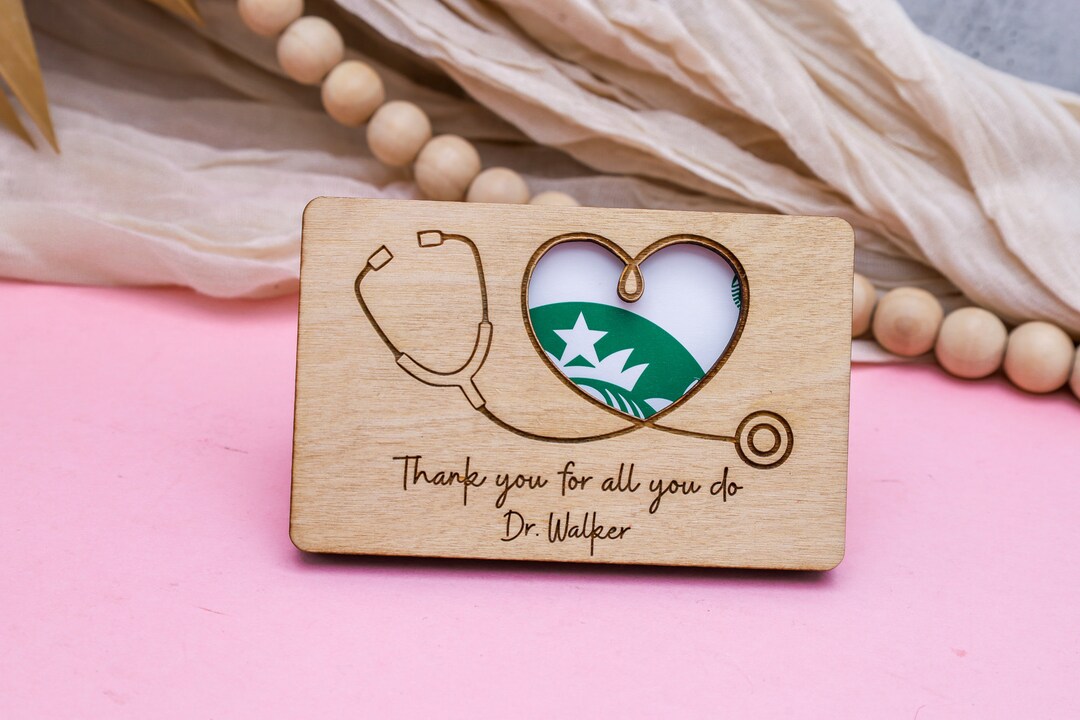 Personalized Doctor Gift Card Holder: Engraved Wooden Thank You - Etsy