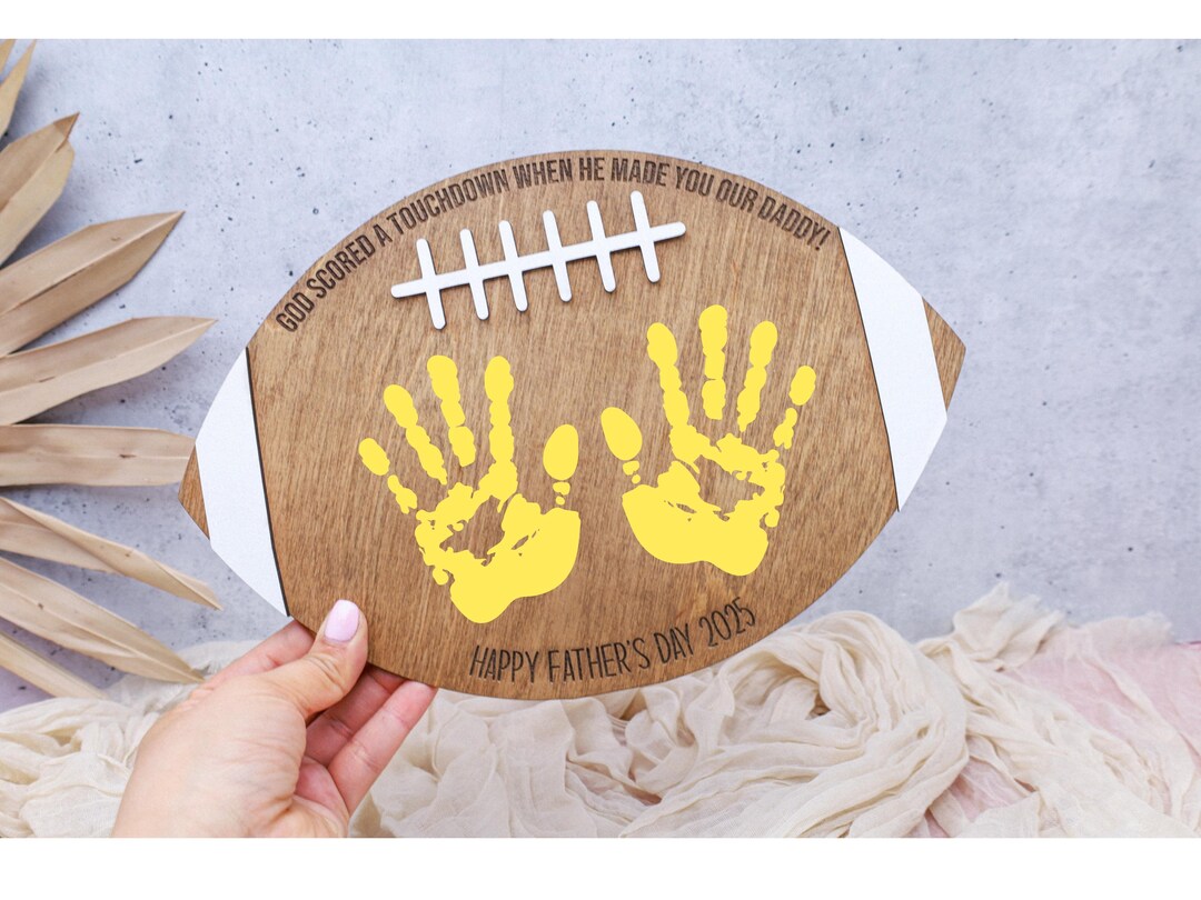 Personalized Football Handprint Sign,fathers Day Gift,diy Sports Gift ...