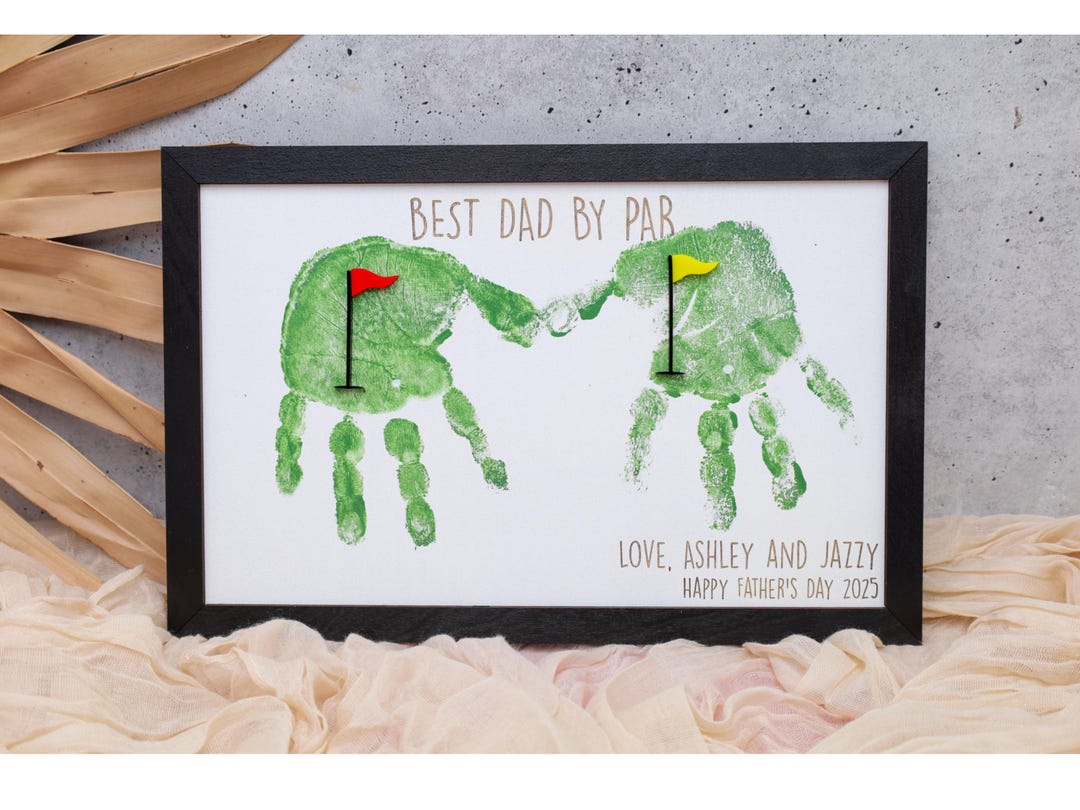Fathers Day Golf Gift From Kids,best Dad by Par,handprint DIY Sign,golf ...