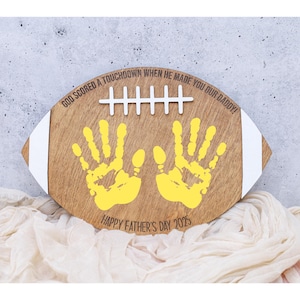 Personalized Football Handprint Sign,fathers Day Gift,diy Sports Gift ...