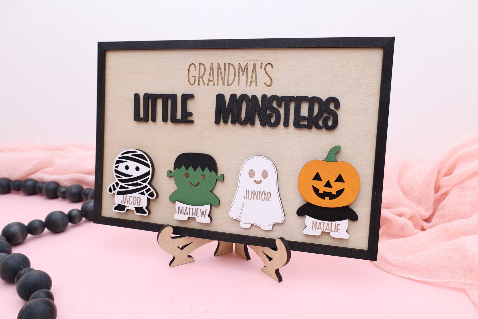 Personalized Grandma’s Little Monsters Sign – Custom Halloween Family ...