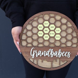 Bee Hive Family Tree Sign: Custom Engraved Wooden Gift - Etsy