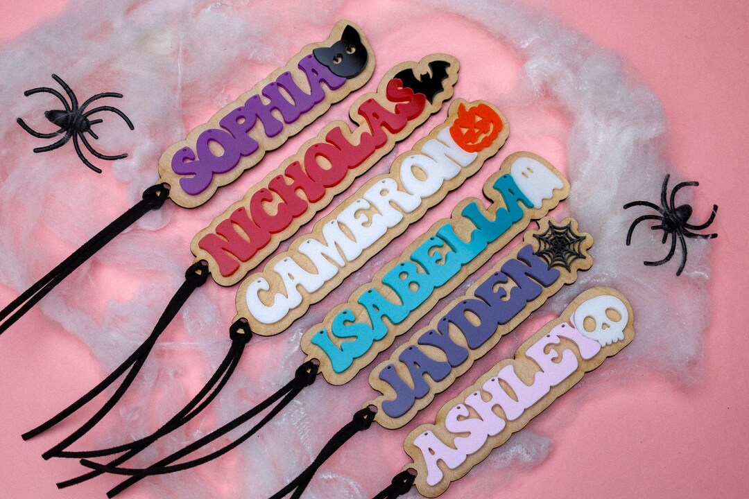 Halloween Basket Name Tags,personalized Acrylic Tag,halloween Boo ...
