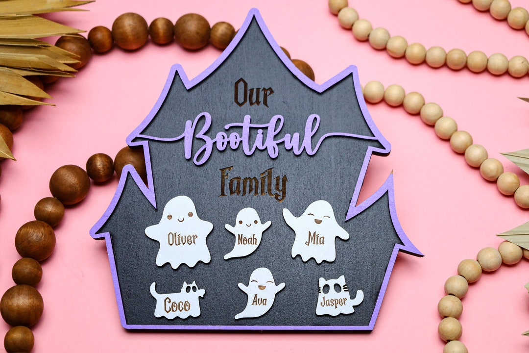 Personalized Halloween Sign: "our Bootiful Family" Ghost Decor - Etsy