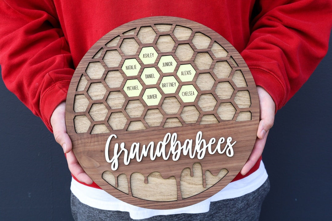 Bee Hive Family Tree Sign: Custom Engraved Wooden Gift - Etsy